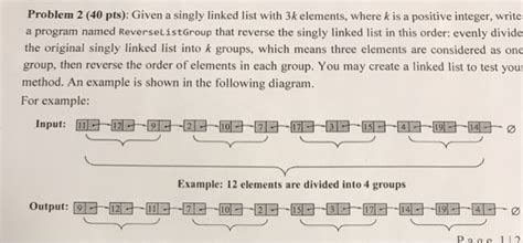 Solved Problem 2 40 Pts Given A Singly Linked List With