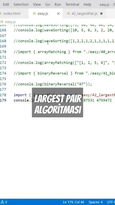 Javascript Largest Pair Algoritma Sorusu Ve Çözümü Youtube