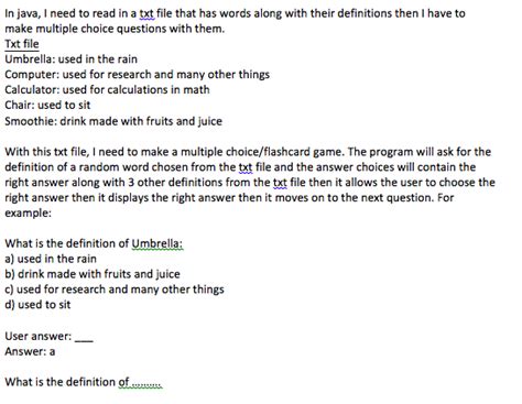 Solved In Java I Need To Read In A Txt File That Has Words