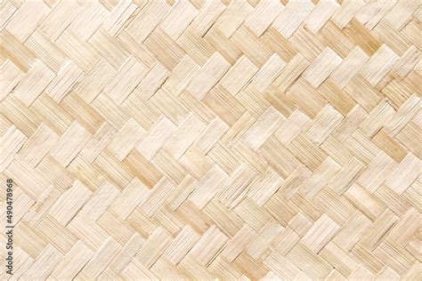 Woven Mat Crafts Pattern With Seamless Texture For Light Brown Background Stock Photo Adobe Stock