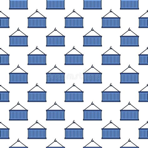 Blue Container Seamless Background Vector Shipment Pattern Stock Illustration Illustration