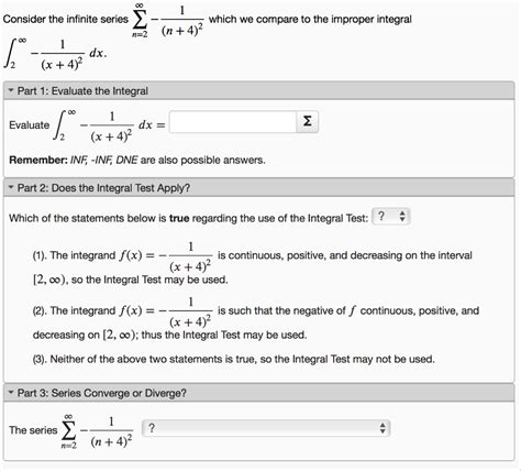 Solved Consider The Infinite Series Which We Compare To
