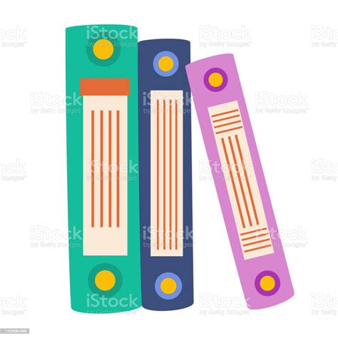 파일 및 문서가 있는 폴더입니다 사무용품 사무실 일 및 연구의 개념 아이콘 또는 로고 기호 기호 벡터 일러스트레이션입니다 흰색 배경에 고립 된 0명에 대한 스톡 벡터 아트