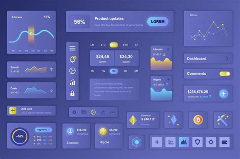 User Interface Elements Set For Cryptocurrency Mobile App Or Web Kit