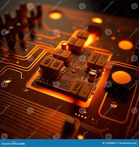 Futuristic Printed Circuit Board Pcb Showcases Advanced Technology Stock Illustration