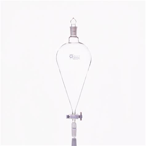 스퀴브 분리 깔때기 Ptfe 스톱 콕 및 표준 테이퍼 스템 포함 용량 2000ml 조인트 2440ptfe 스위치 밸브 학교 및 교육 용품