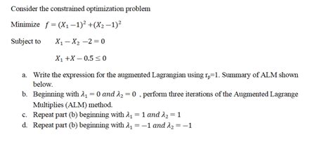 Solved Consider The Constrained Optimization Problem