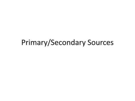 Primary And Secondary Sources Simplified Pdf