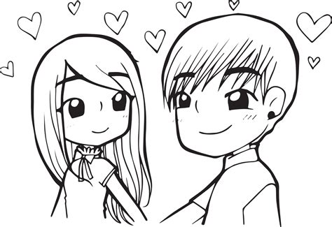 Lover Cartoon Doodle Kawaii Anime Coloring Page Cute Illustration