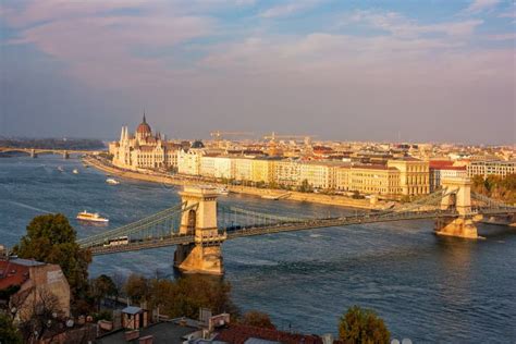 Amazing Panoramic View Of Budapest From Castle Hill With Danube River
