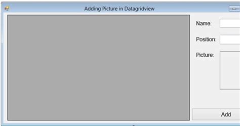how to add a picture in a datagridview by browsing code4dev