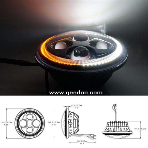 7 Amber White Led Car Headlights Kit For Jeep Car Lights Manufacturer