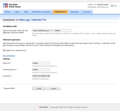 Install On Plesk Panel Webmail Pro 7 Documentation