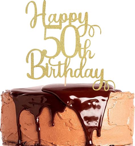 Happy 50th Birthday Cake Topper 50th Birthday Cake Topper