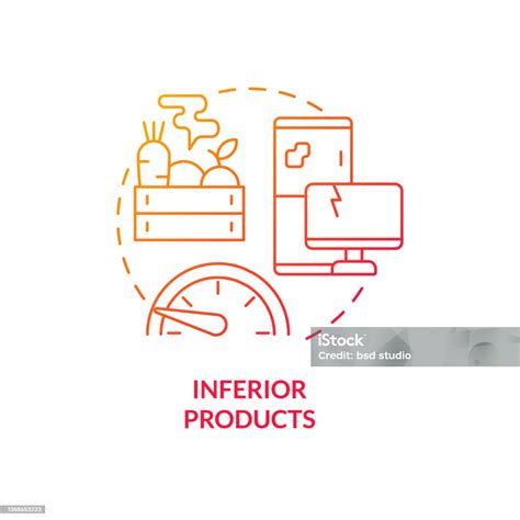 Inferior Products Red Gradient Concept Icon Stock Illustration