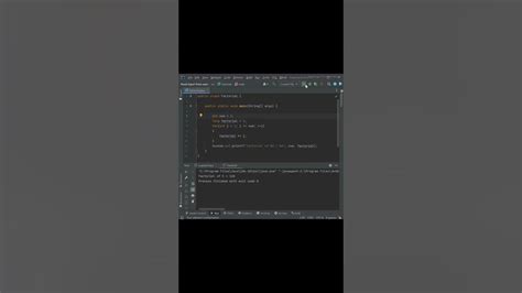 Factorial Of A Number In Java Javacode Coding Intellij Shortfeed Shorts Youtube