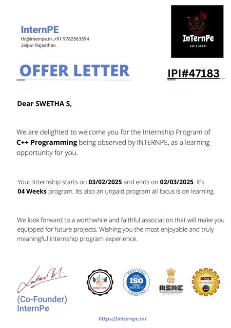 Internship C Interpe Careergrowth Programming Swetha S