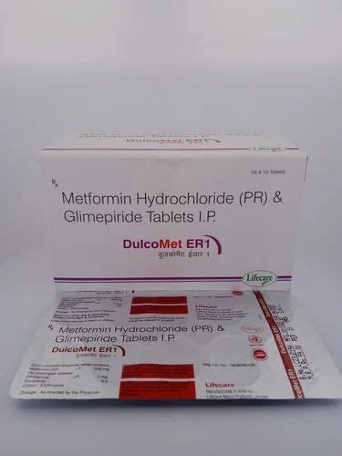 Dulcomet Er1 Metformin Hydrochloride Pr 500mgglimepiride 1mg 10