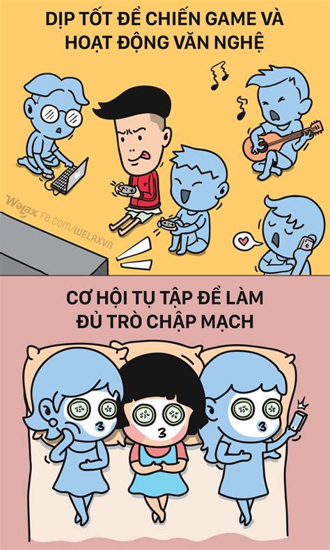 Tranh vui Đi chơi theo nhóm con trai con gái khác nhau như thế nào