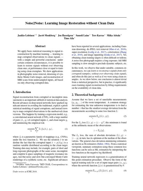 noise2noise learning image restoration without clean data pdf