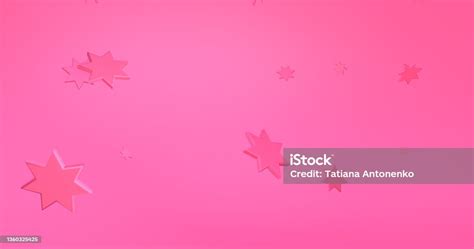 동적 3d 별과 추상적 인 핑크 배경 퍼시픽 핑크 컬러 스타 모던 한 트렌디 한 배너 또는 포스터 디자인 3d 이미지 복사 공간 3차원 형태에 대한 스톡 사진 및 기타