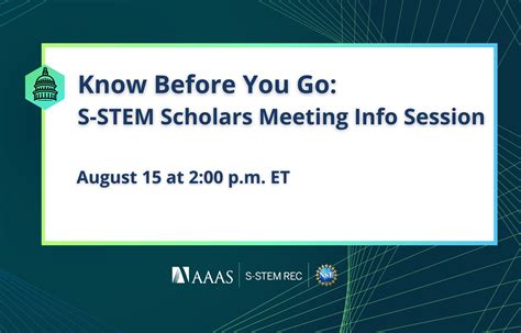 Know Before You Go S Stem Scholars Meeting Information Session Aaas