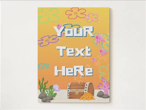 Customizable Party Sign Printable Sign Spongebob Poster Spongebob Birthday Spongebob