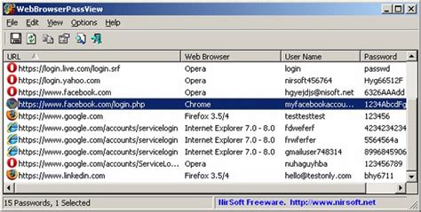 WebBrowserPassView Recover Passwords From Web Browsers