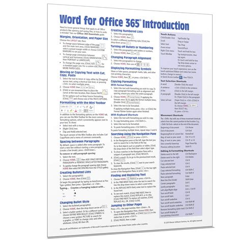 Word For Microsoft 365 Office 365 Introduction Quick Reference Guide Desertcart India