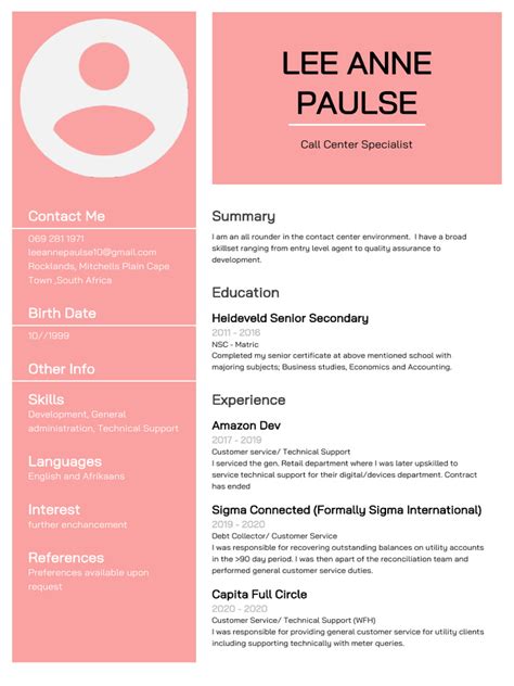 Lamp Resume Pdf Business