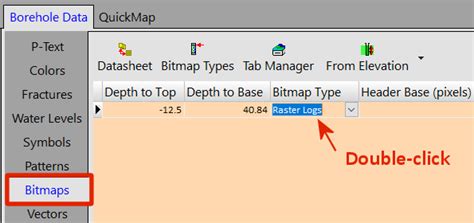 Open The Projects Bitmap Types Table