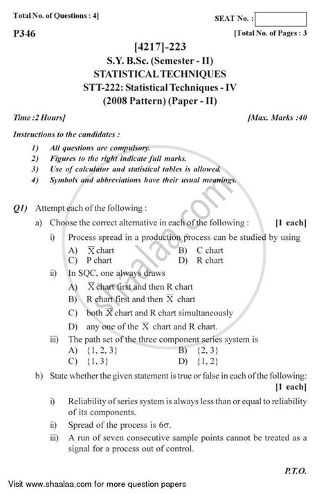 Statistical Techniques 4 2012 2013 B Sc In Statistical Techniques