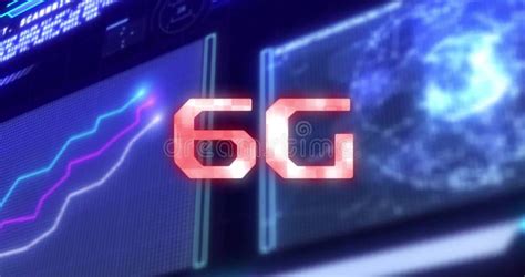 6g Text Animation Over Futuristic Data Charts And Graphs Stock Footage Video Of Devices