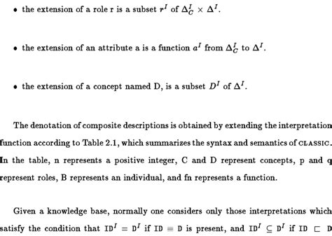 1 Syntax And Denotational Semantics Of Description Constructors Download Table