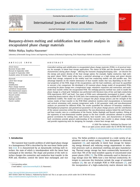 Pdf Buoyancy Driven Melting And Solidification Heat Transfer Analysis