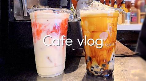 Sub🍓딸기라떼 아주 좋은 선택입니다🍓 Cafe Vlog Asmr 카페 브이로그 커피에반하다 음료제조 Youtube