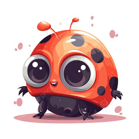 Cute Ladybug Vector Sticker Clipart Lady Bug Illustration Cartoon