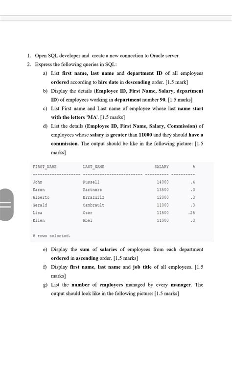 Solved 1 Open Sql Developer And Create A New Connection To