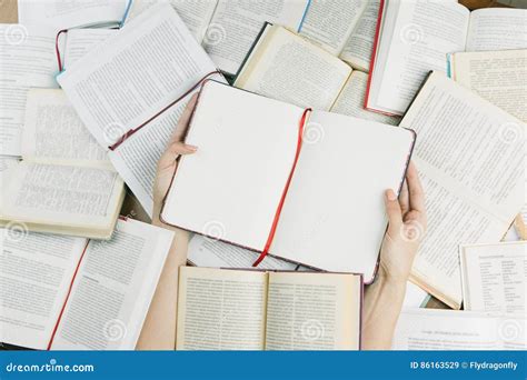 Open Notebook On The Top Of Books Stock Image Image Of Extraordinary Drown 86163529