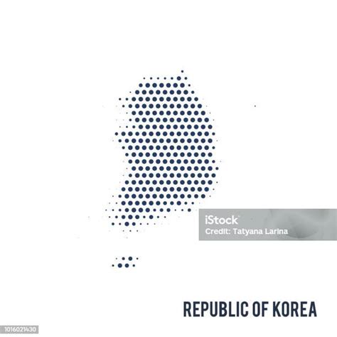 Ilustración De Mapa Puntos De La República De Corea Aislado Sobre Fondo