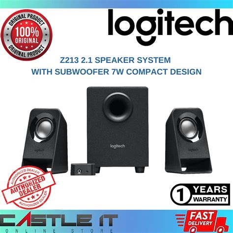 Logitech Z213 2 1 Speaker System With Subwoofer 7w Compact Design For Pc And Laptop Shopee