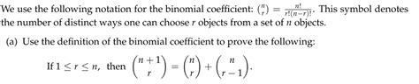 Solved We Use The Following Notation For The Binomial Chegg Com
