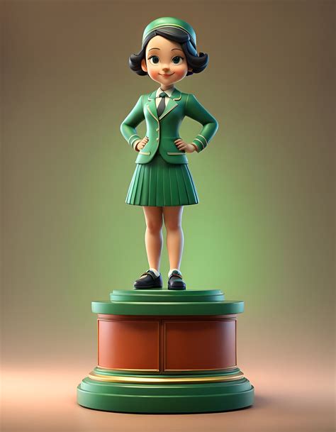 Download Ai Generated Schoolgirl Figurine Royalty Free Stock