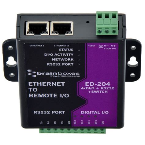 brainboxes ed 204 ethernet to 4 digital io and rs232 serial port