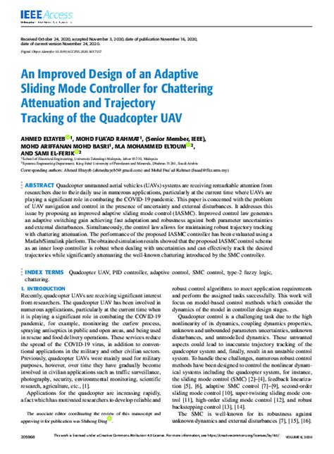 Pdf An Improved Design Of An Adaptive Sliding Mode Controller For Chattering Attenuation And