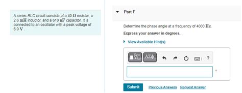 Solved A Series Rlc Circuit Consists Of A 40Ω Resistor A