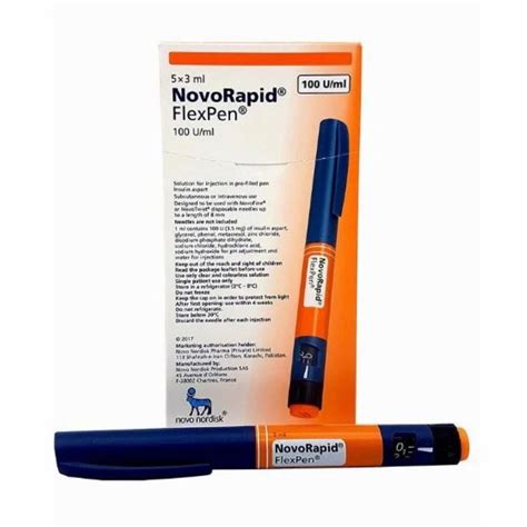 Novorapid Flexpen Insulin Aspart Novolog Packaging Size 5 3 Ml 100 Iu Ml At ₹ 1160 Piece In