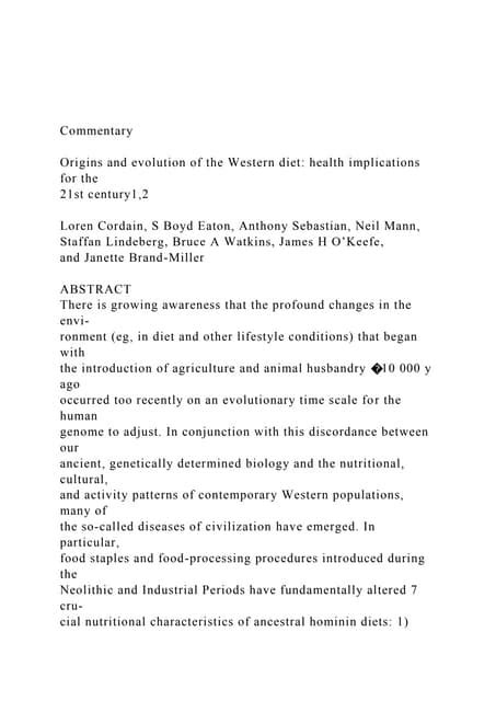 Evolution Of Human Diet Pptx