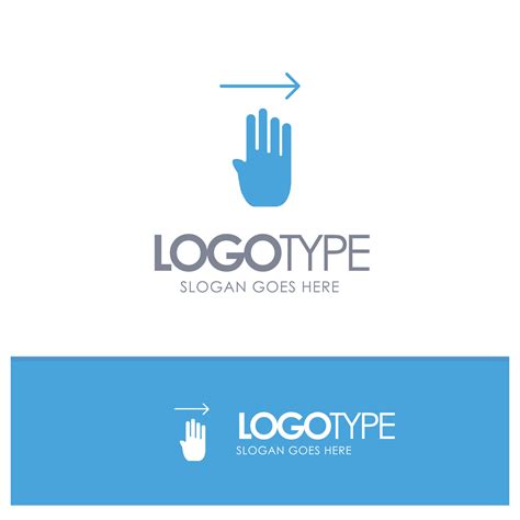 Finger Four Gesture Right Blue Solid Logo With Place For Tagline 13141984 Vector Art At Vecteezy