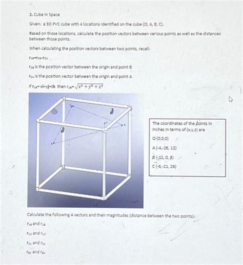 Solved Cube In Space Given A D PVC Cube With Chegg Com